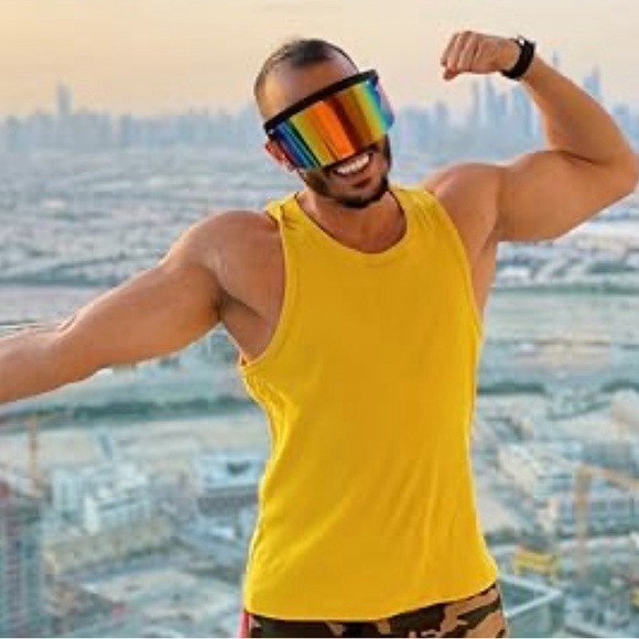 Accessories | New Futuristic Oversized Visor Sunglasses Face Shield Red ...